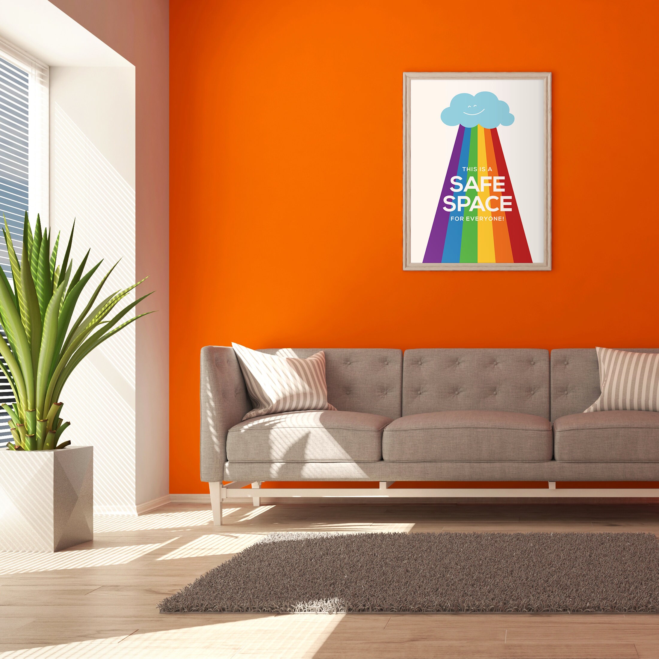 Safe Space, Safe Space Classroom, Inclusion Poster, Pride Art Print ...