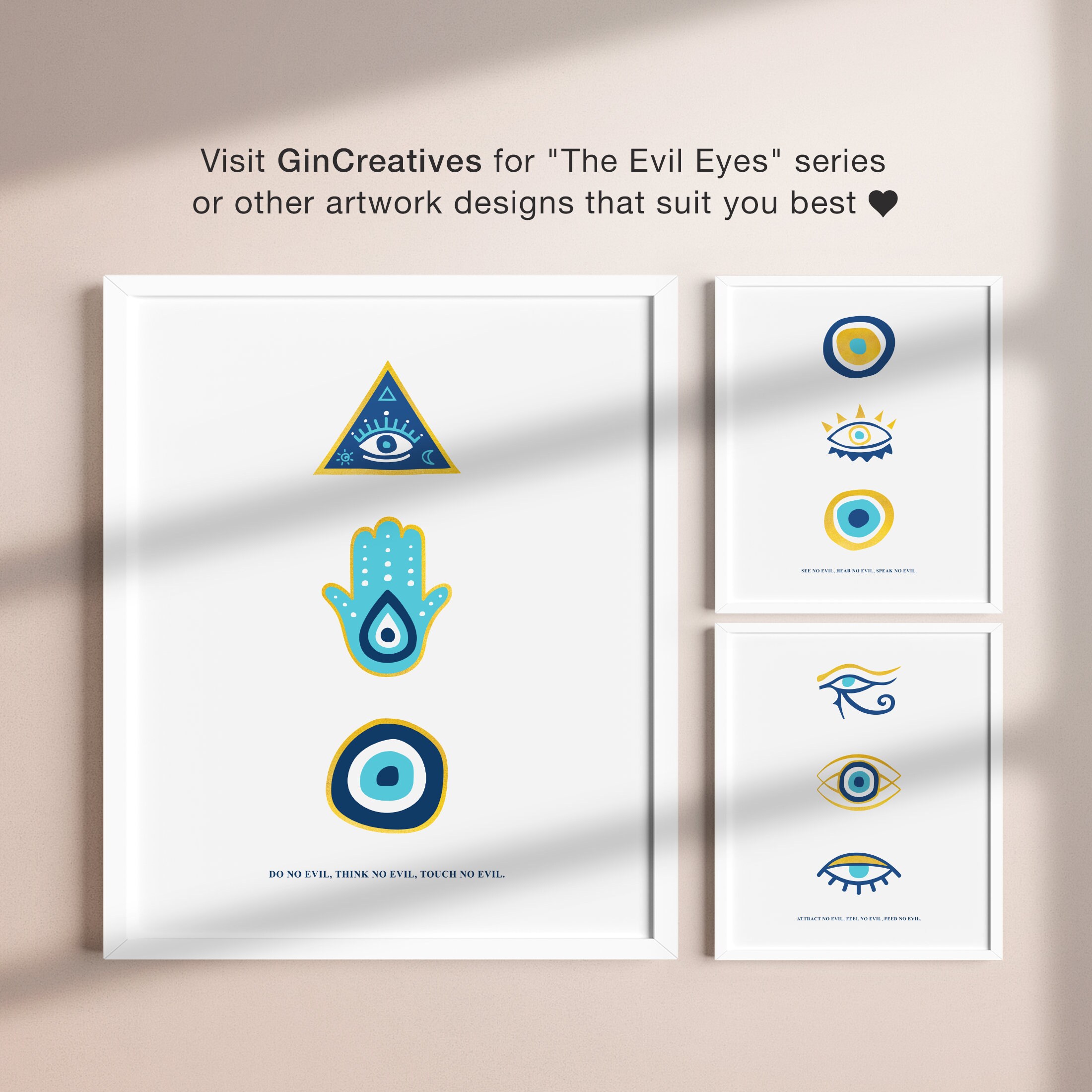 Evil Eyes Series 2, Evil Eye Print, Eye of Providence, Do No Evil ...