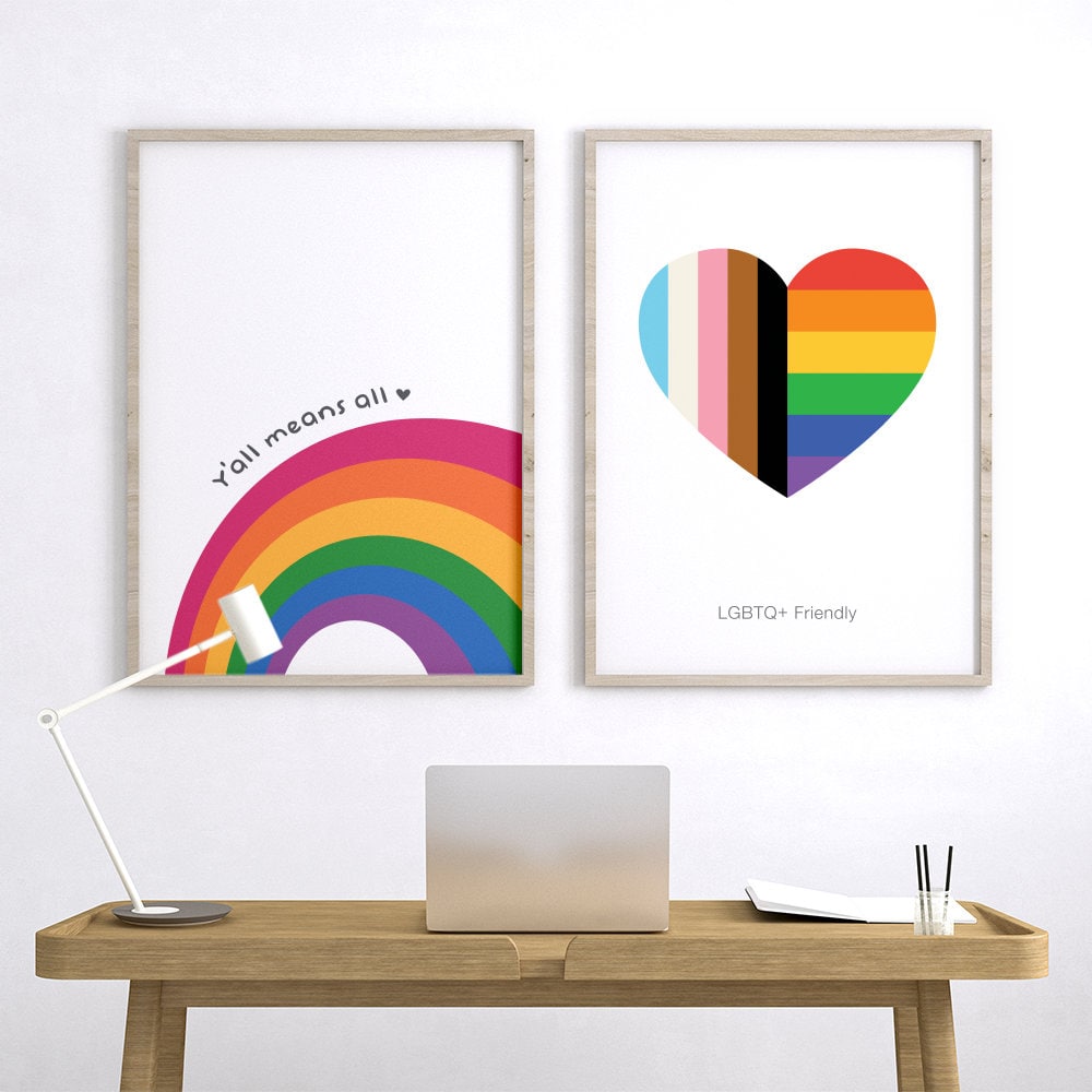 LGBTQ Friendly, Safe Space Sign, Classroom Poster, Pride Art Print ...