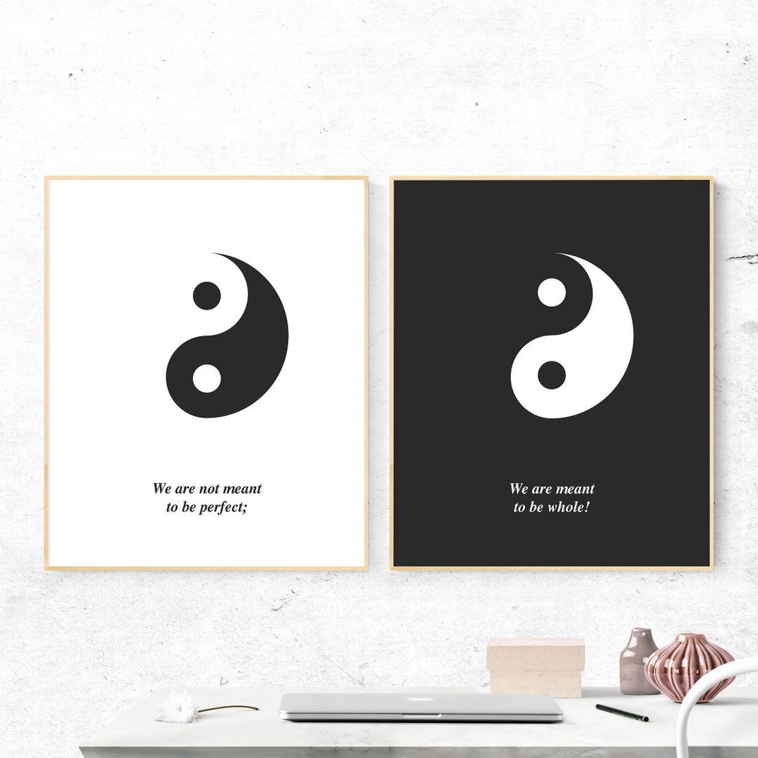 Set of 2, Yin Yang Poster, Yin Yang Wall Art, Ying Yang Printable Wall ...