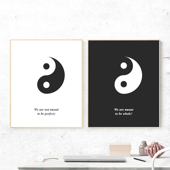 Set of 2 Yin Yang Poster Yin Yang Wall Art Ying Yang - Etsy