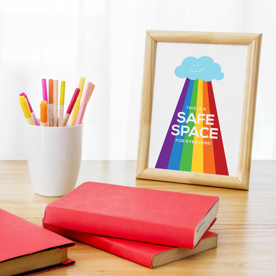 Safe Space, Safe Space Classroom, Inclusion Poster, Pride Art Print ...