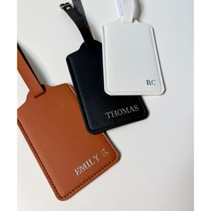 Personalized Luggage Tag Vegan Leather Luggage Tag Travel - Etsy