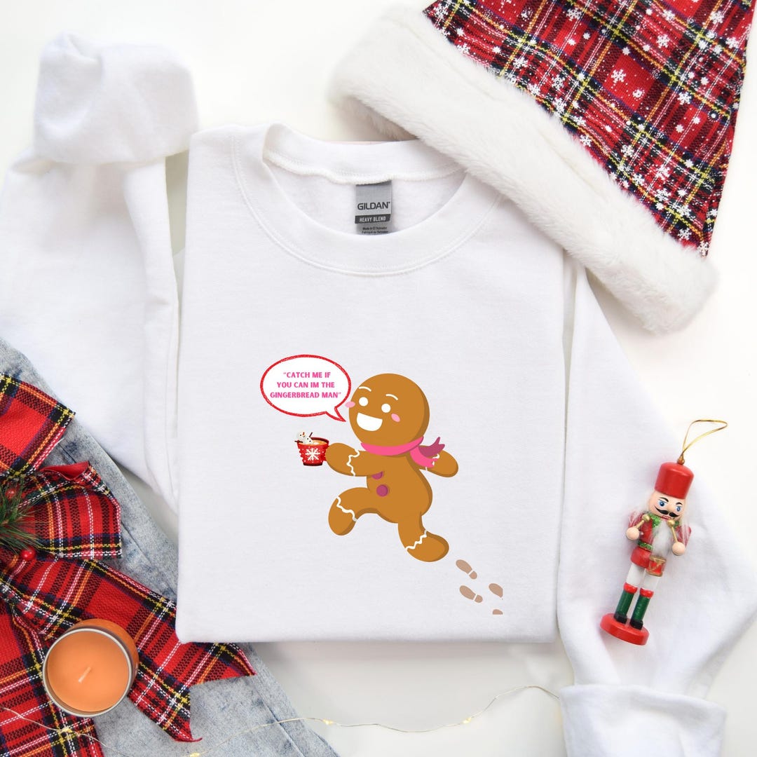 Gingerbread Man Sweatshirt Christmas Sweatshirts - Etsy