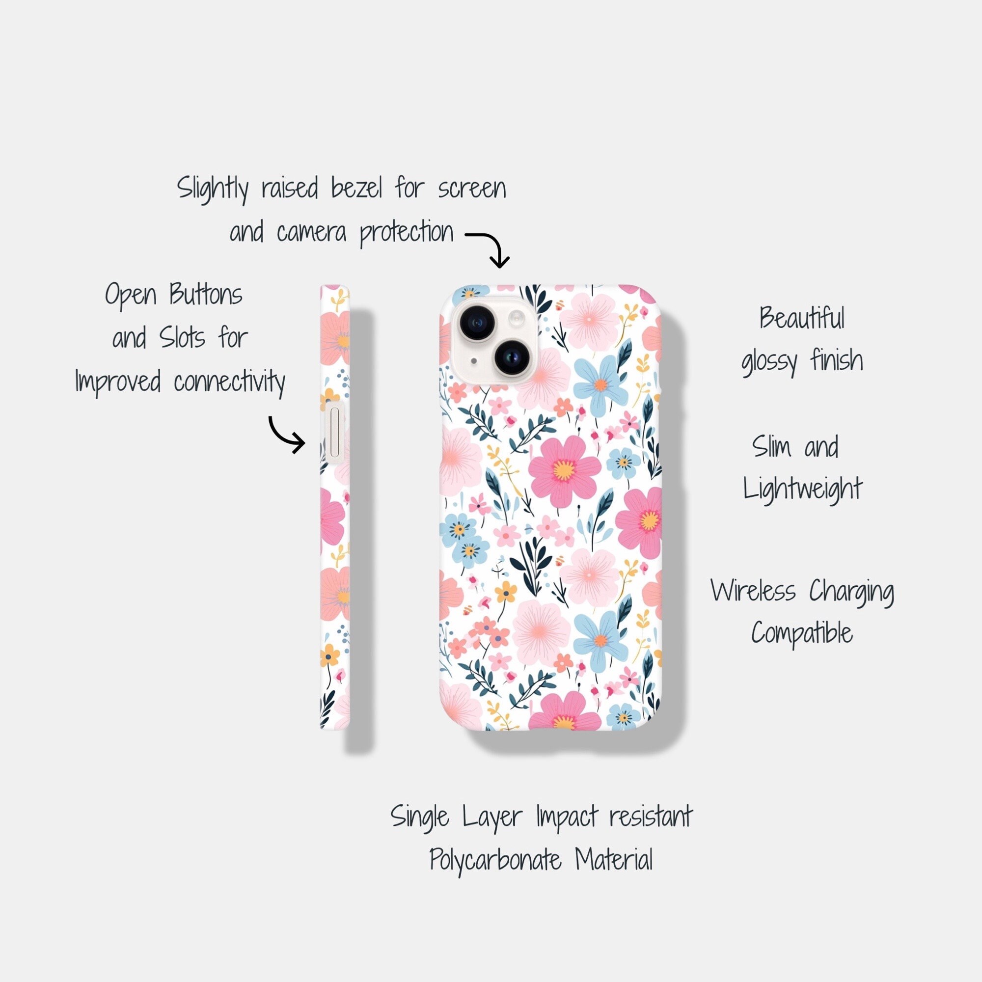 Pastel Flowers Phone Case - Etsy UK