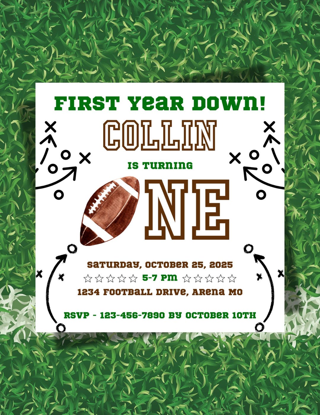 Editable First Year Down Birthday Invitation - Etsy
