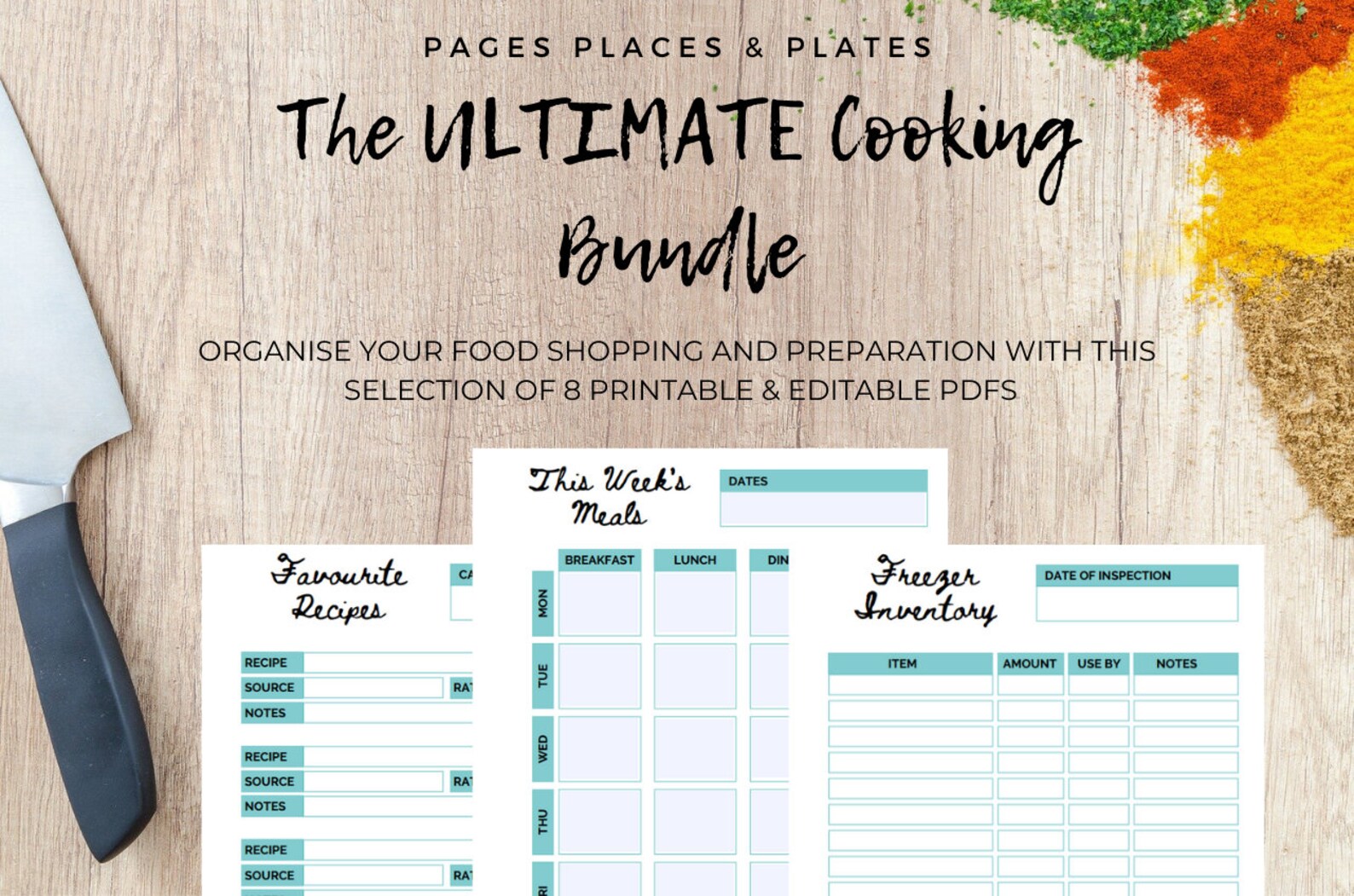 The ULTIMATE Cooking Bundle Printables for Recipes & Food Shopping ...