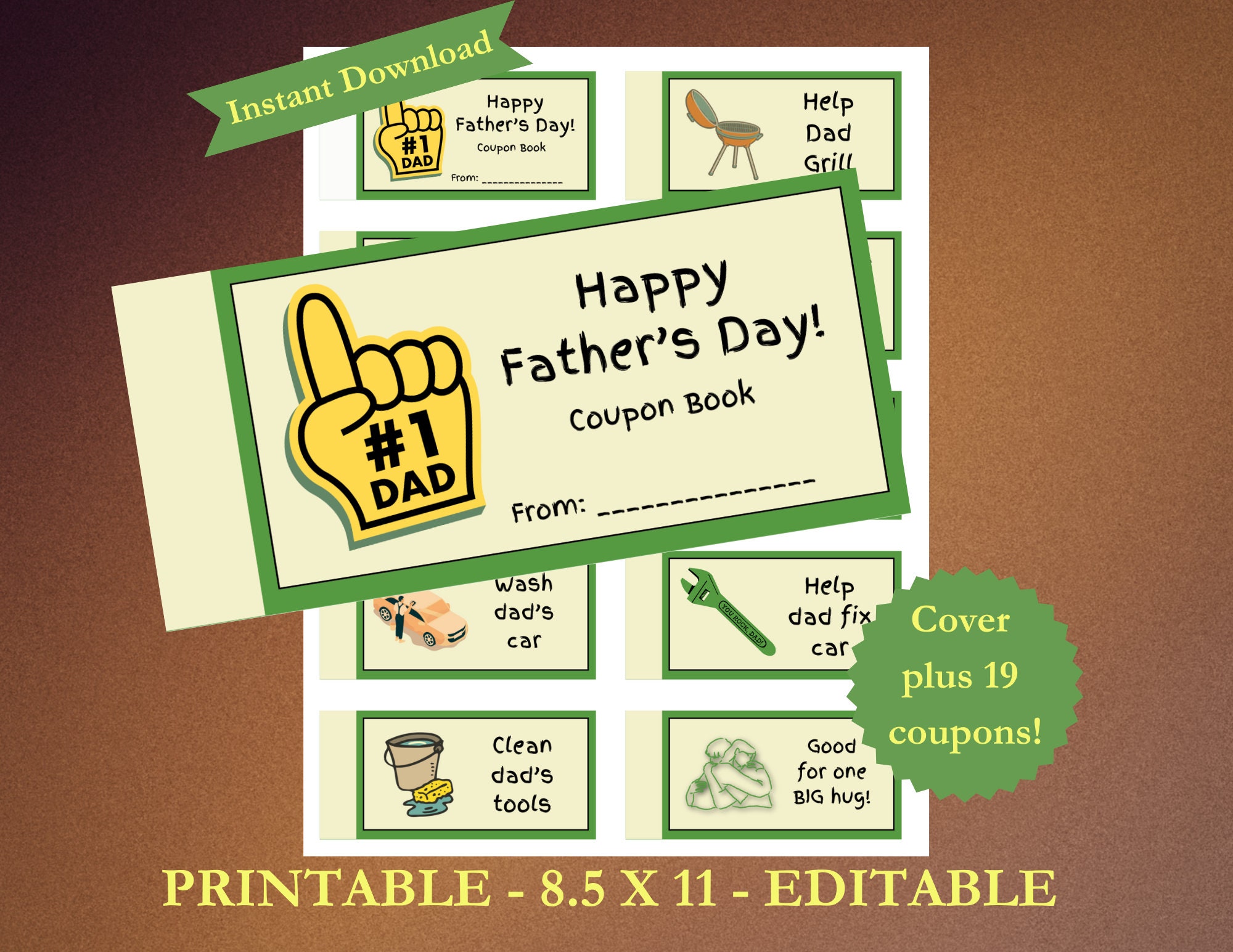 Father's Day Coupon Book, Father's Day Coupons, Father's Day Gift ...