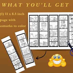 Printable Bookshelf Bookmarks, Reading Tracker, Coloring Bookmarks ...