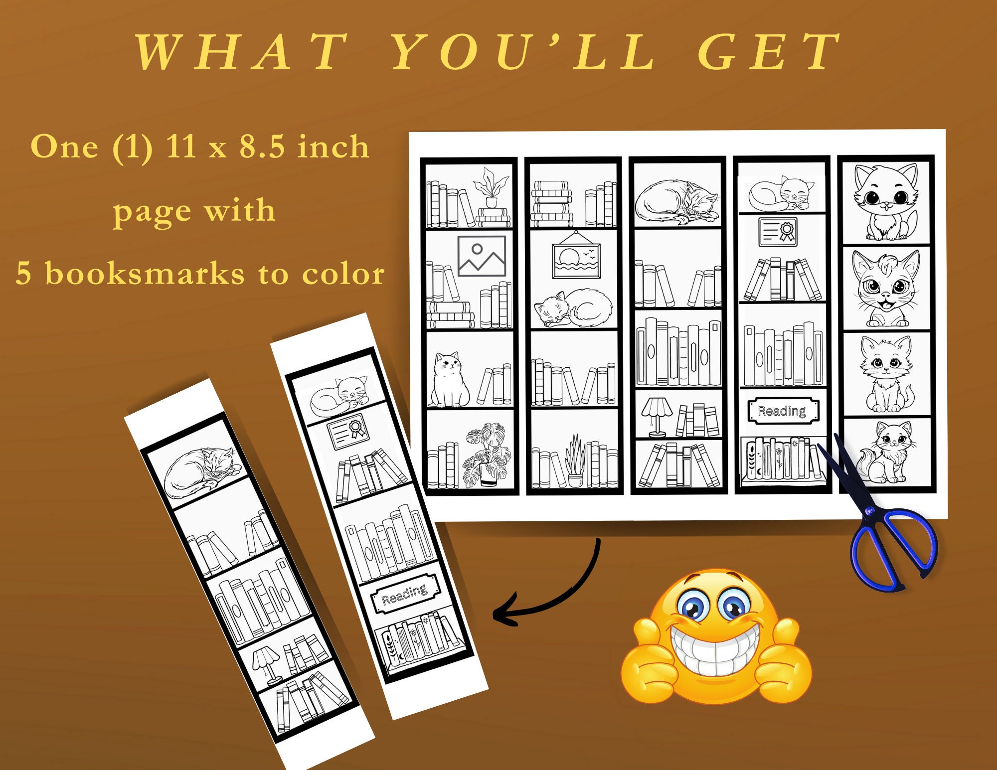 Printable Bookshelf Bookmarks, Reading Tracker, Coloring Bookmarks ...