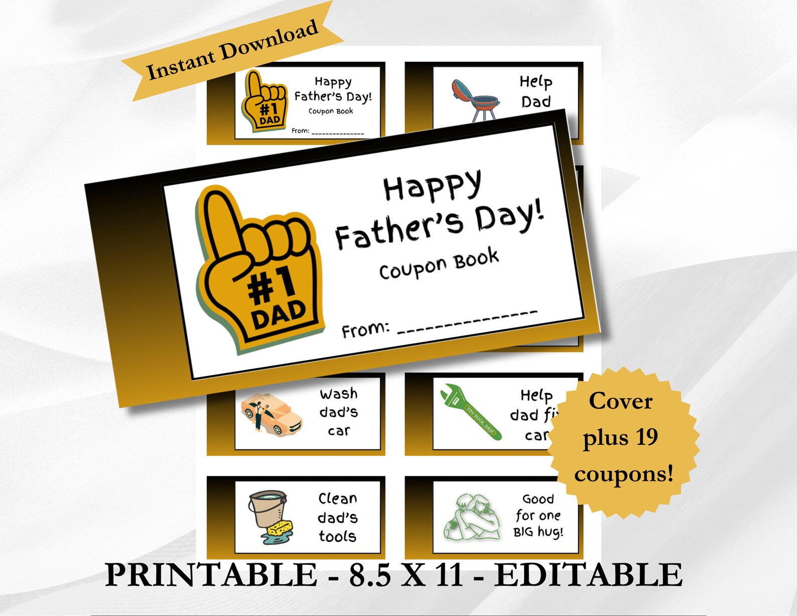 Father's Day Coupon Book, Father's Day Coupons, Father's Day Gift ...
