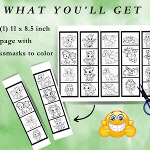 Dragon Bookmark Set - Printable Coloring Bookmarks, Kids and Adult ...