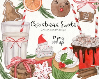Christmas Sweets Clipart | Etsy