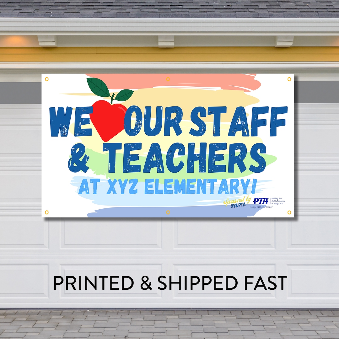 Teacher Appreciation Banner Customized For School And Sponsor PTA Etsy