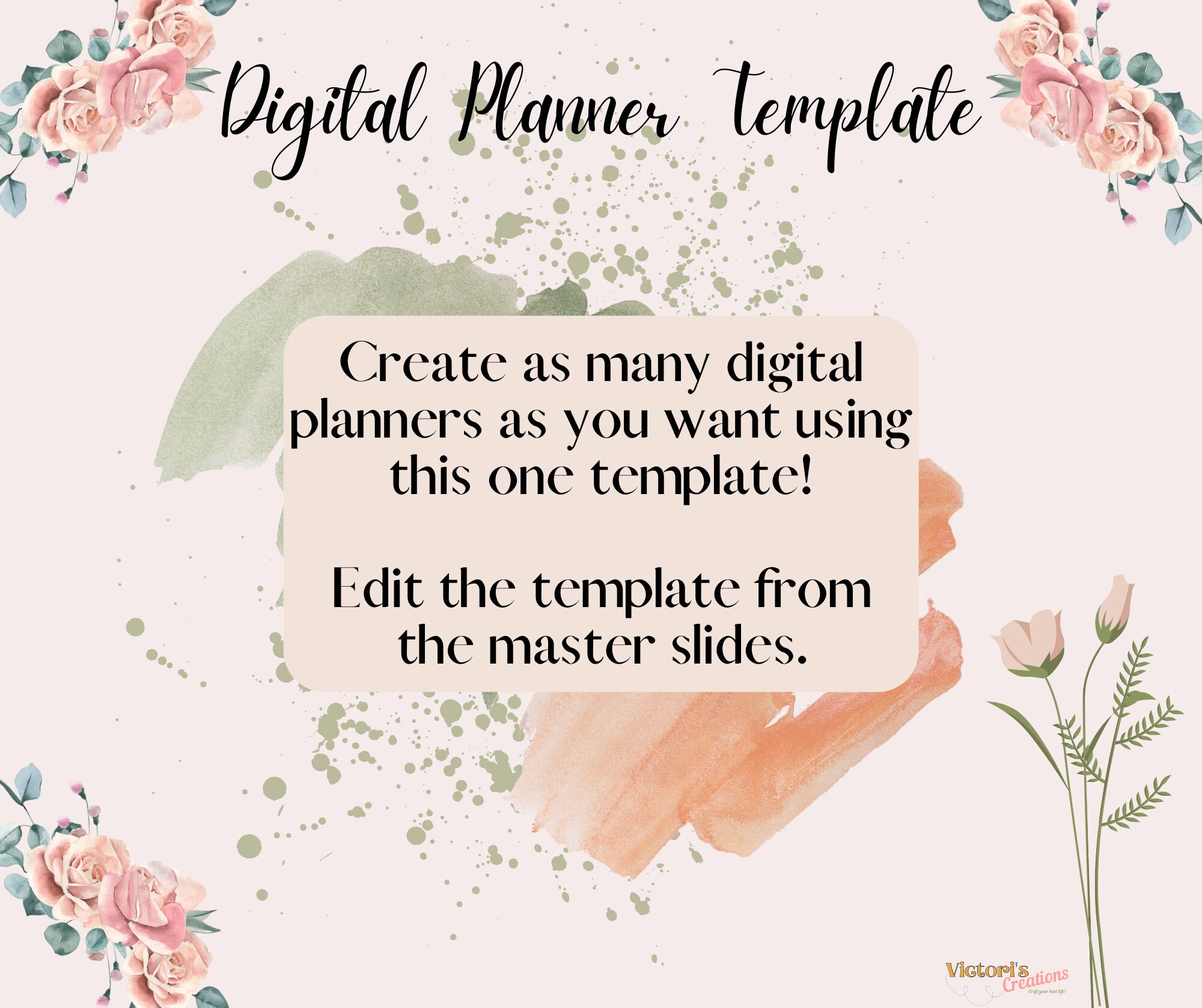 Editable Digital Planner Template Personal and Commercial Use - Etsy ...