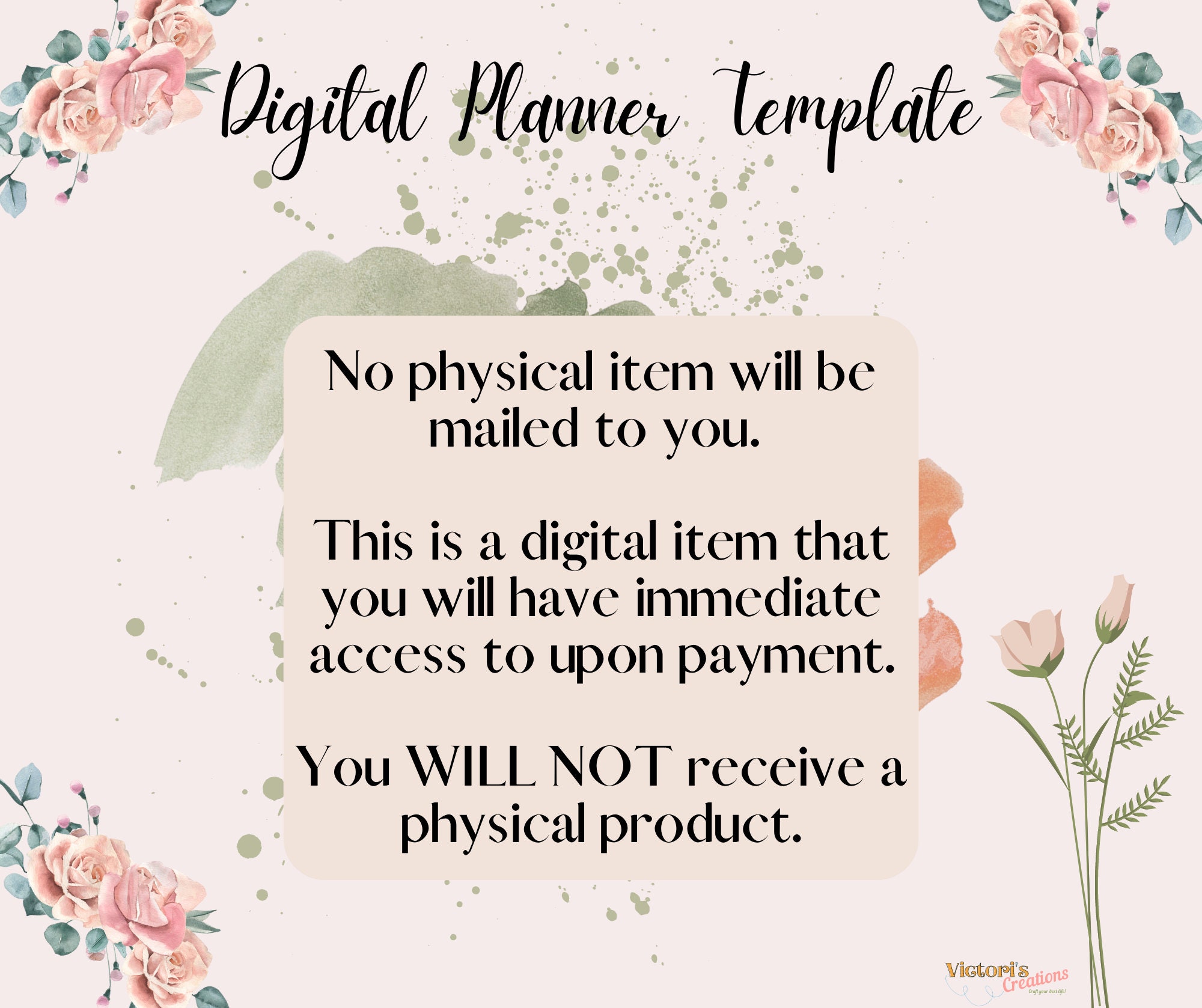 Editable Digital Planner Template Personal and Commercial Use - Etsy ...