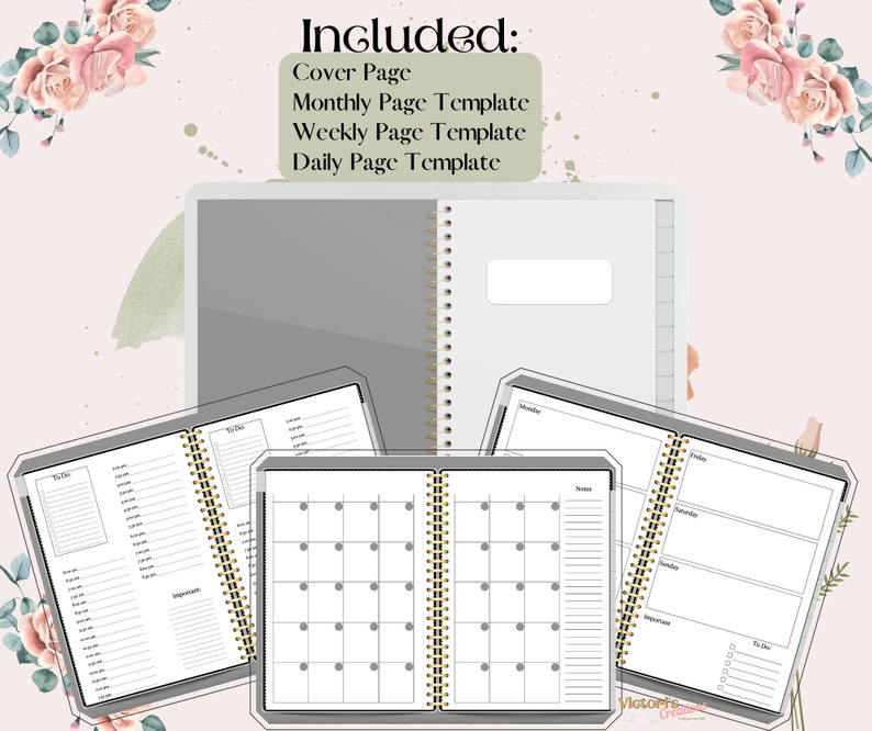 Editable Digital Planner Template Personal and Commercial Use - Etsy ...