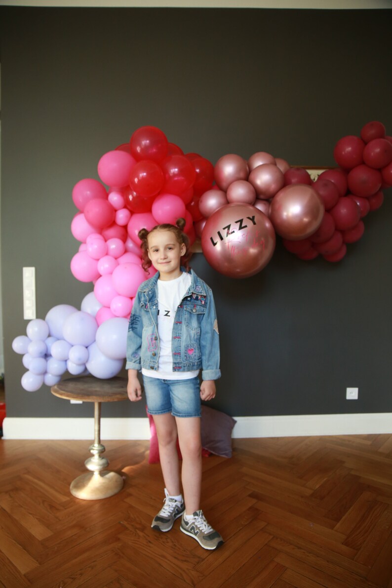 Pink Theme Girl Birthday Party Balloon Garland Kit + Custom T-shirt - Etsy