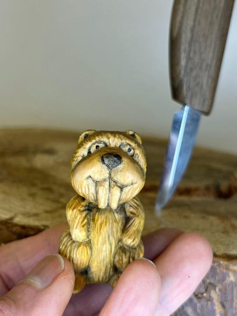Hand-carved Wooden Beaver Figurine – Rustic Charm - Etsy