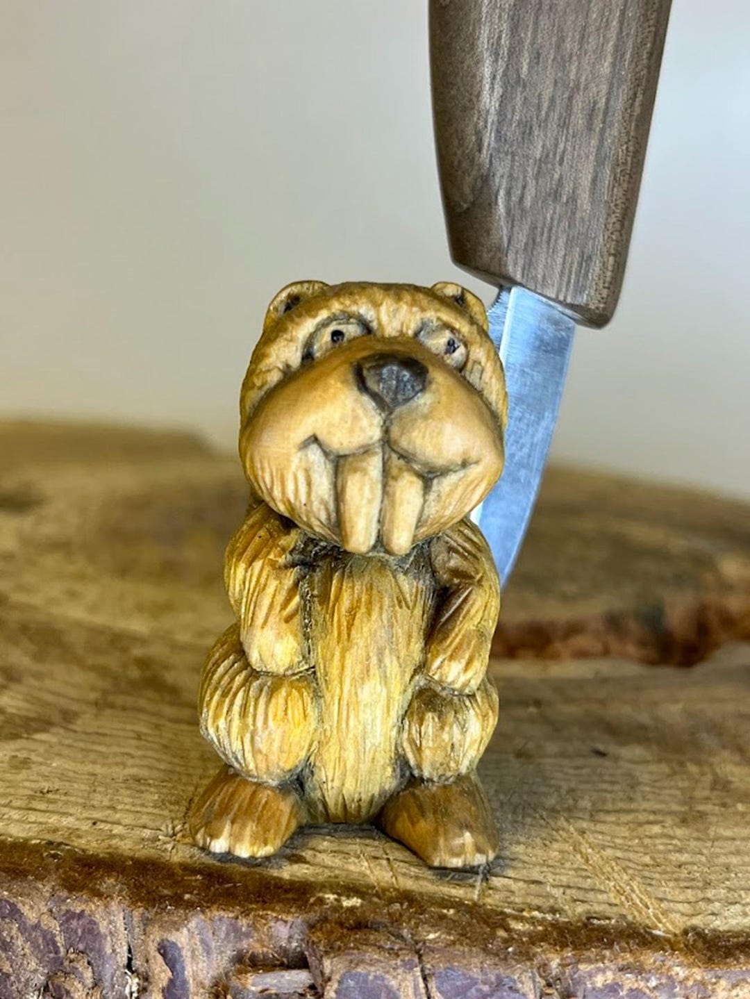 Hand-carved Wooden Beaver Figurine – Rustic Charm - Etsy