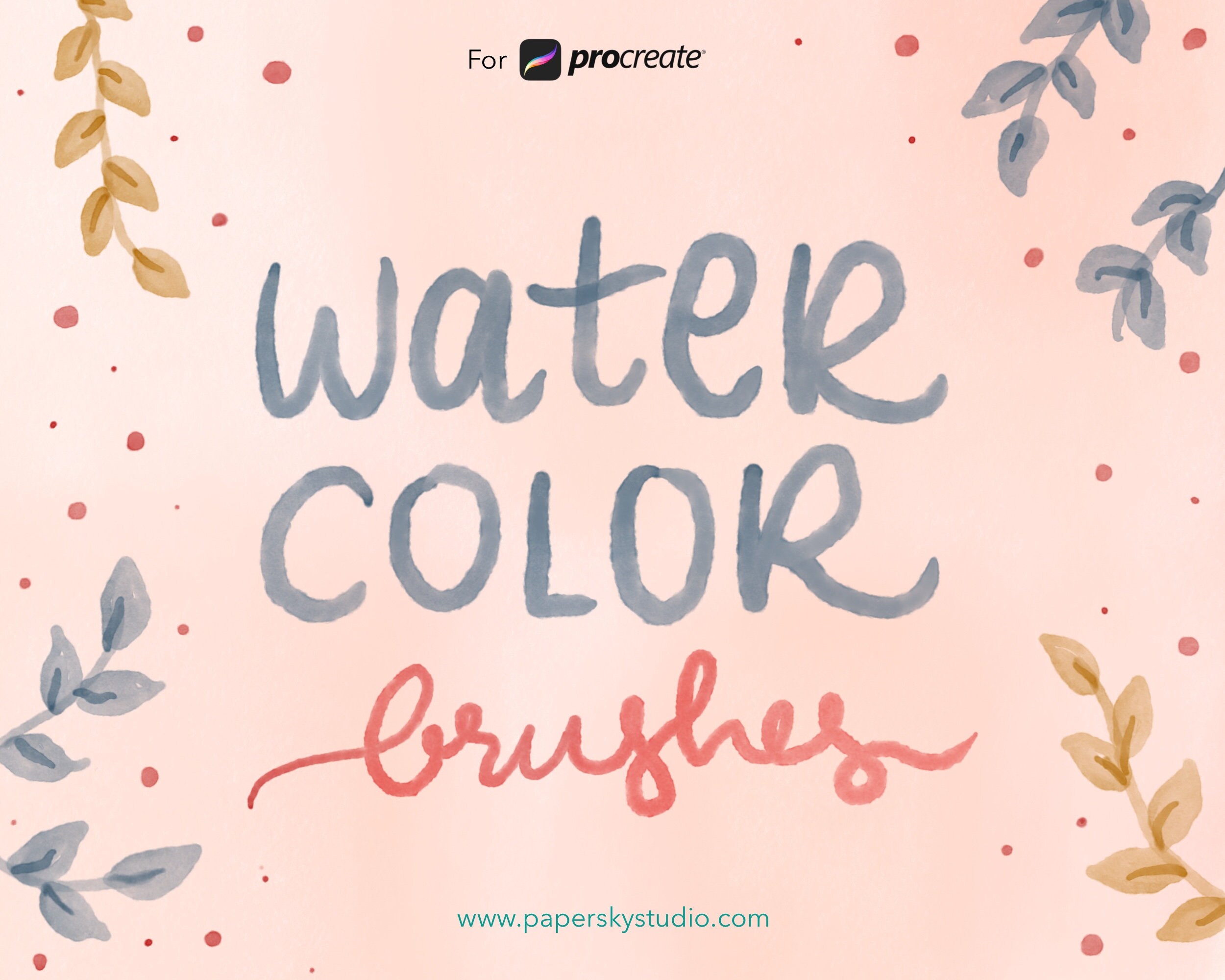 5 Procreate Watercolor Brushes Watercolor Procreate Brush Set Digital ...