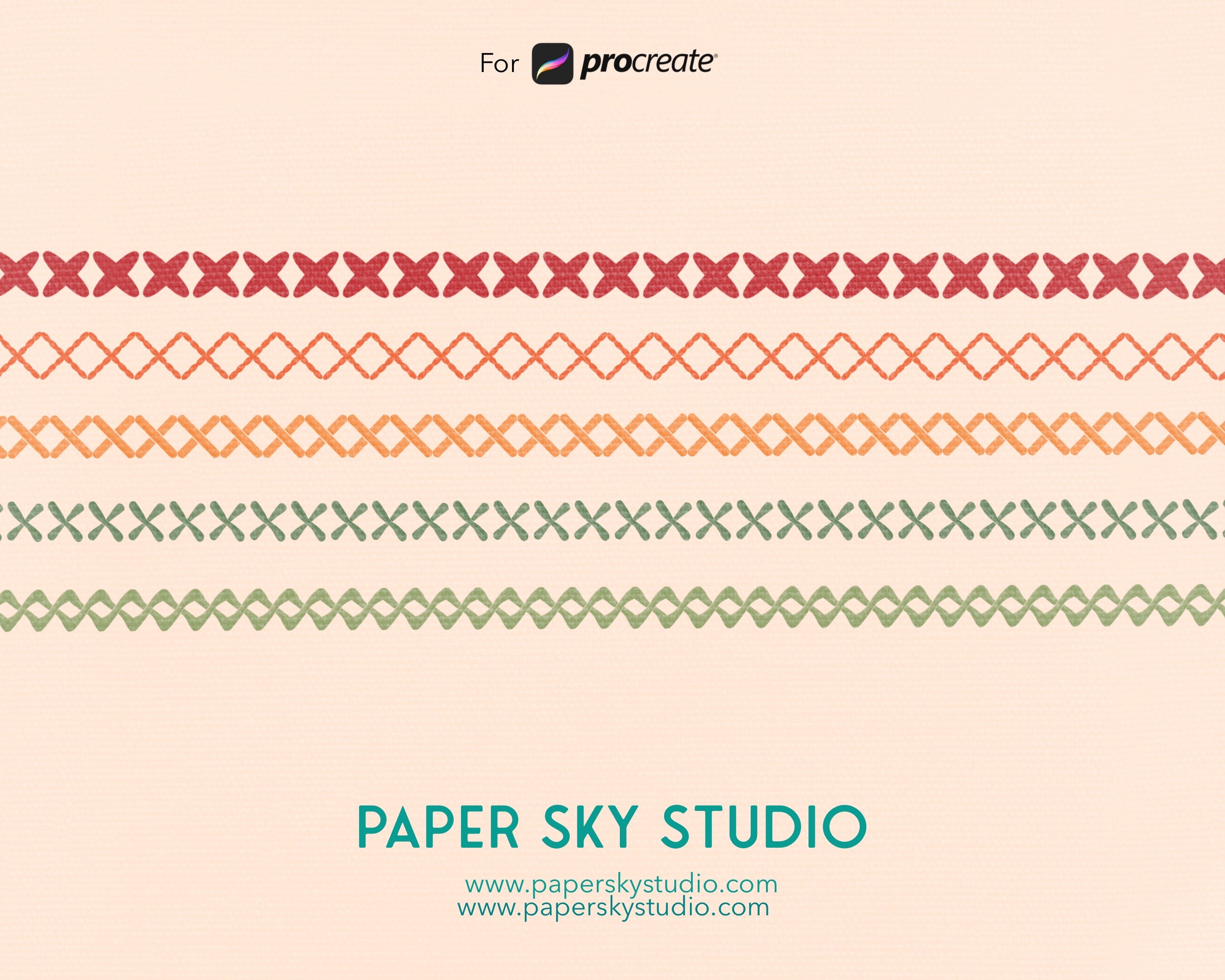 12 Procreate Embroidery Brushes Stitches Procreate Brush Set - Etsy