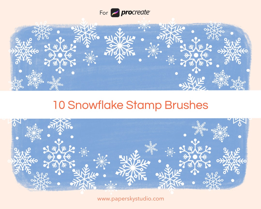 10 Snowflake Stamp Procreate Brushes Procreate Stamp Bundle Procreate ...