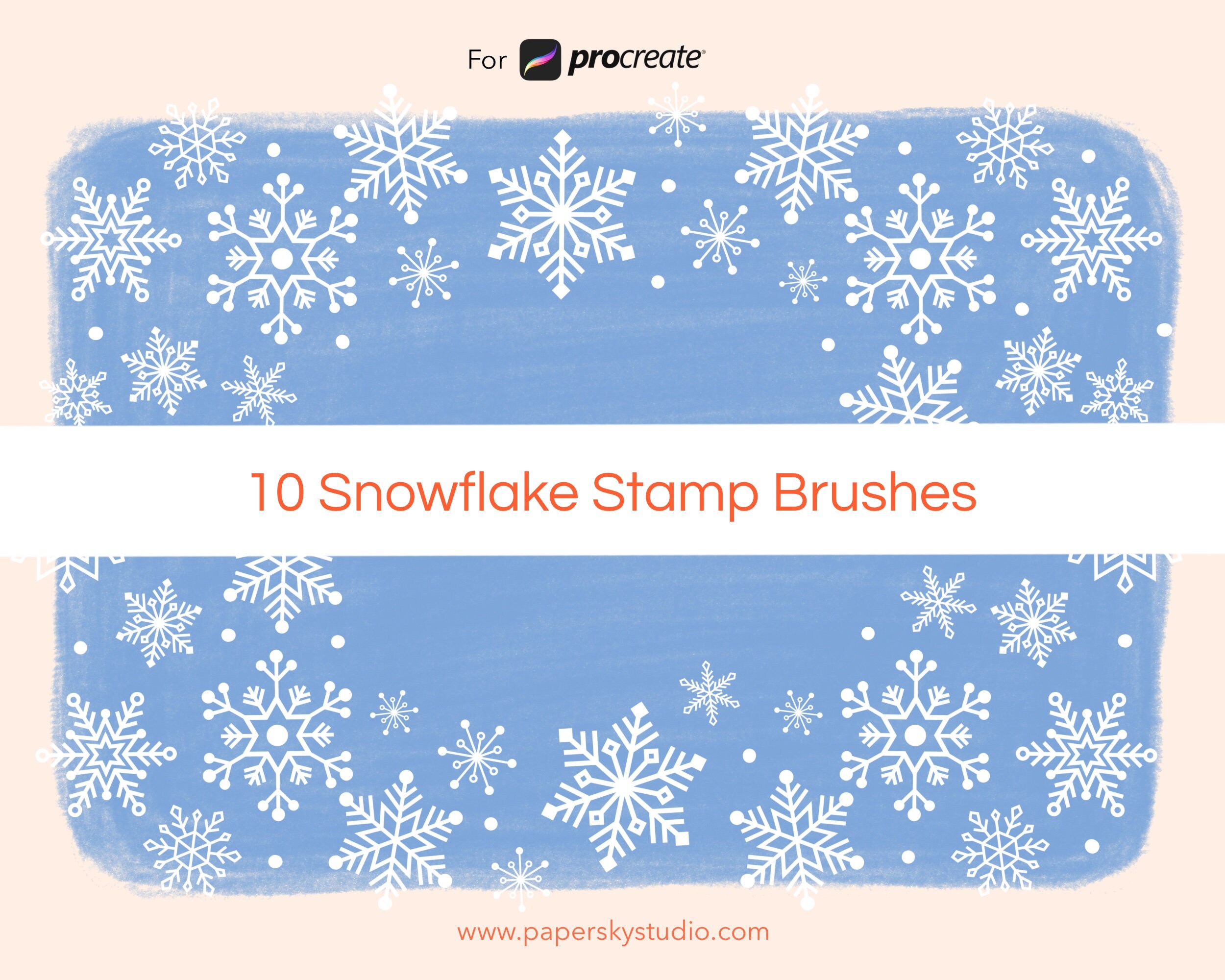 10 Snowflake Stamp Procreate Brushes Procreate Stamp Bundle Procreate ...