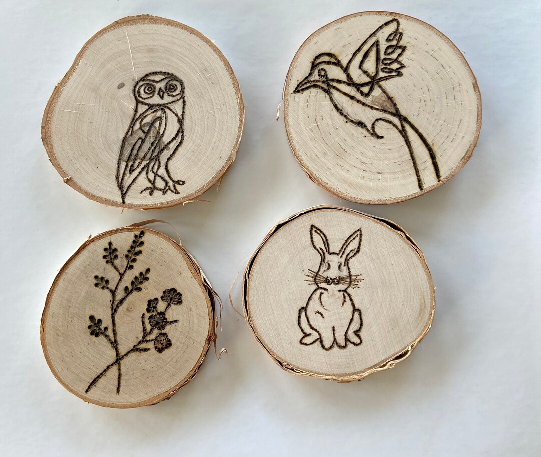 Custom and Premade Woodburning Coasters and Table Center Pieces - Etsy