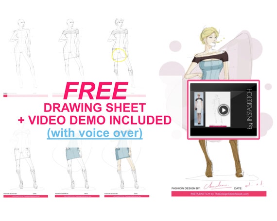 3 BODY Templates for Fashion Designer W/ Model Fashion Figure | Etsy