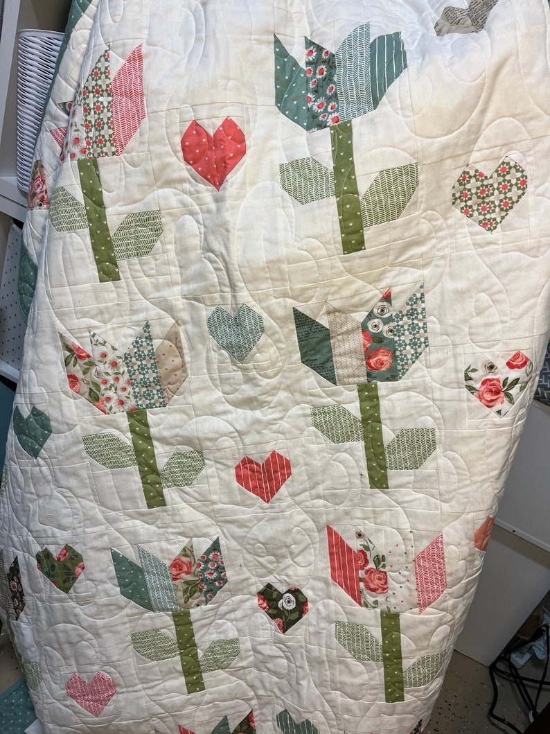 HEART BLOSSOMS Moda LOVE Note Charm Quilt Kit Lella Boutique - Etsy