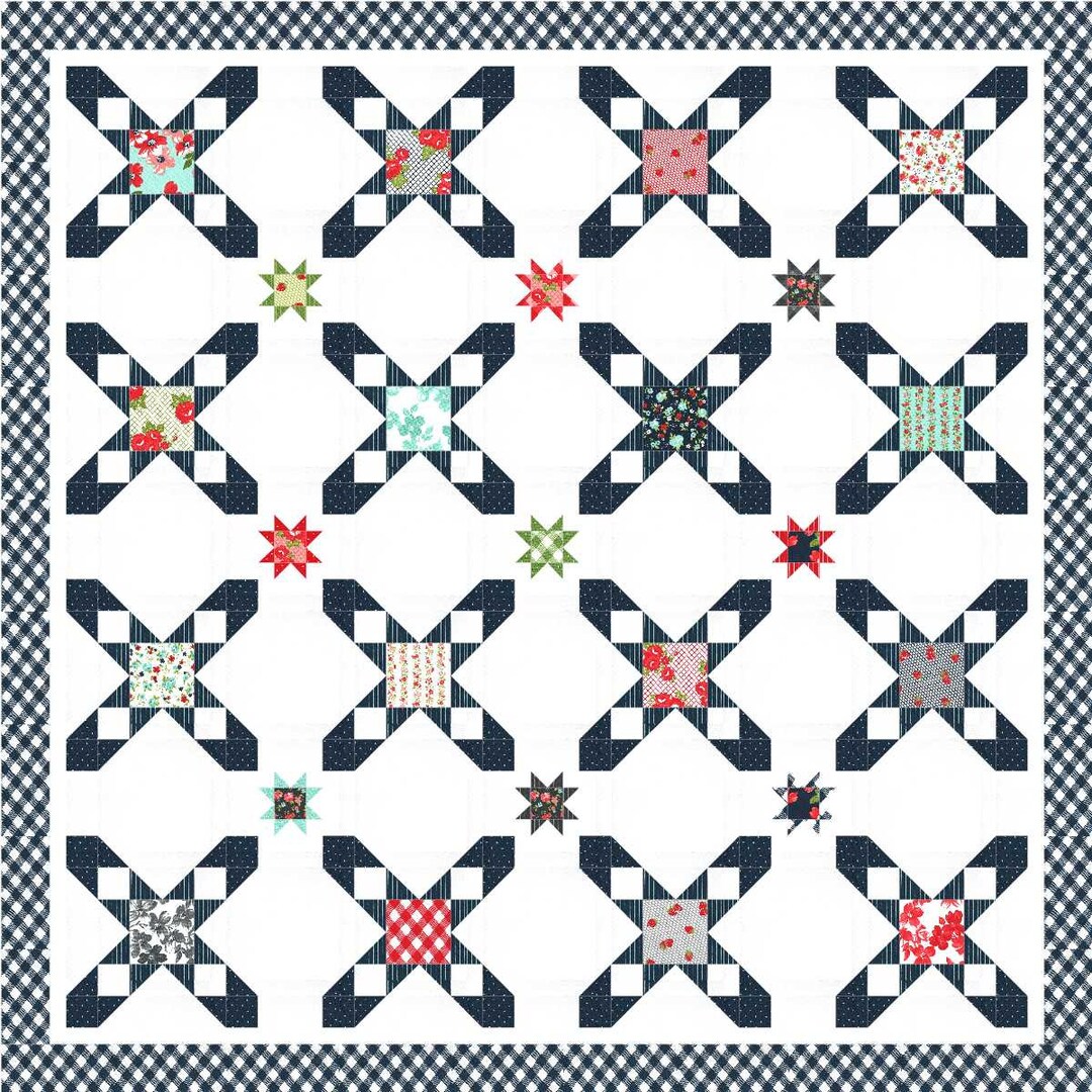 GARDEN STROLL Moda Sunday Stroll Pastry Shop Charm Quilt Kit Bonnie ...