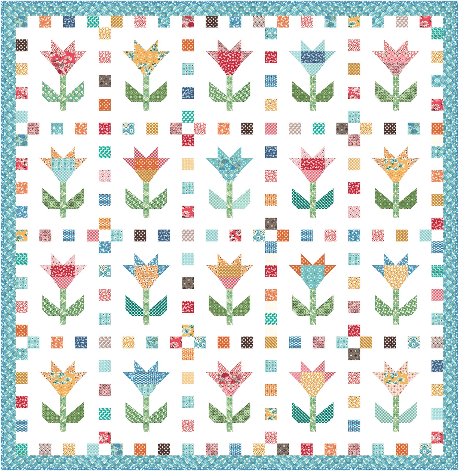 FLOWER MARKET Quilt Kit FLEA Market Jelly Roll Lori Holt by Pastry Shop ...