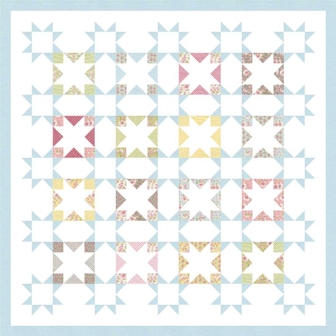 GRACEFUL STARS Moda Charm Quilt KIT Brenda Riddle Grace Prints - Etsy
