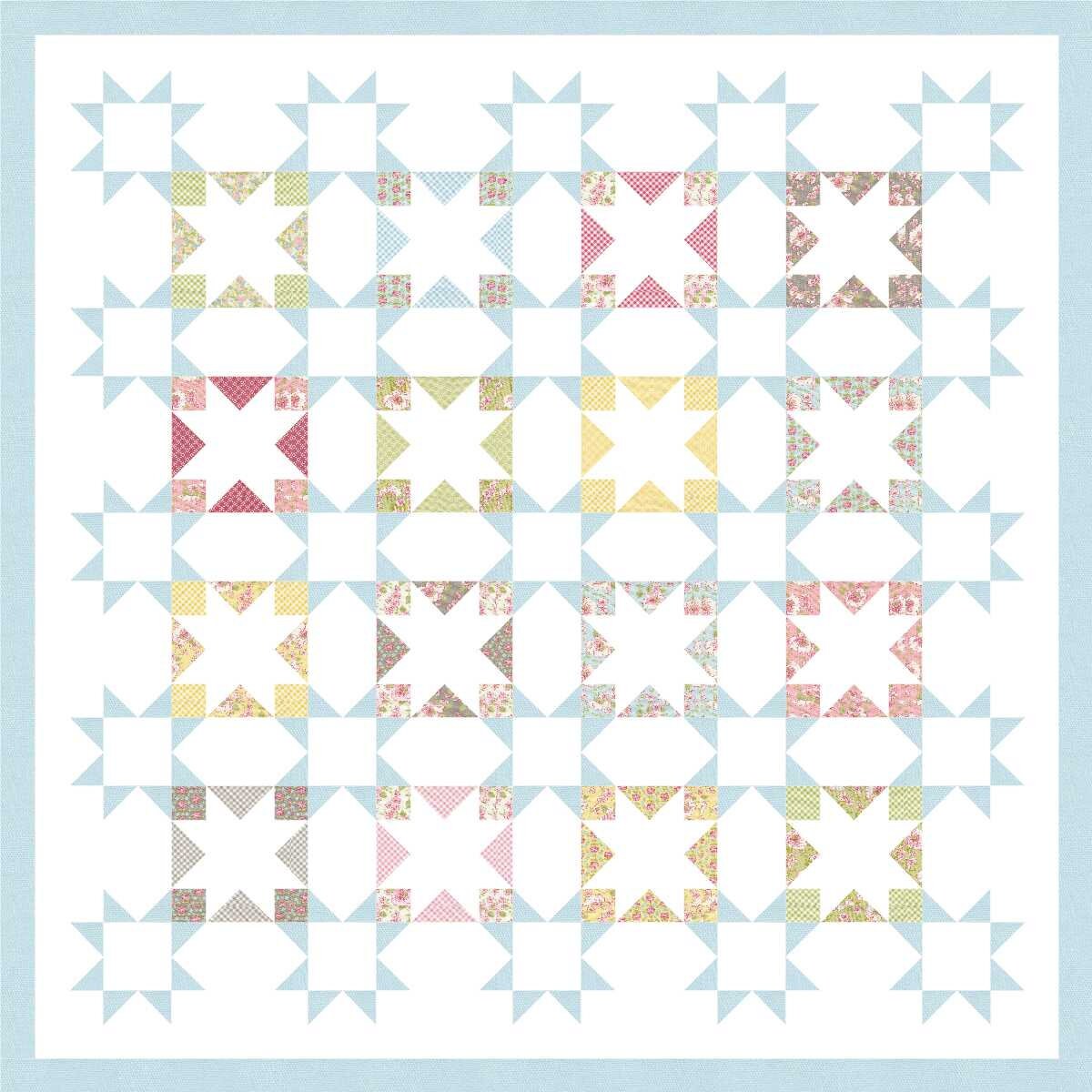 GRACEFUL STARS Moda Charm Quilt KIT Brenda Riddle Grace Prints by ...