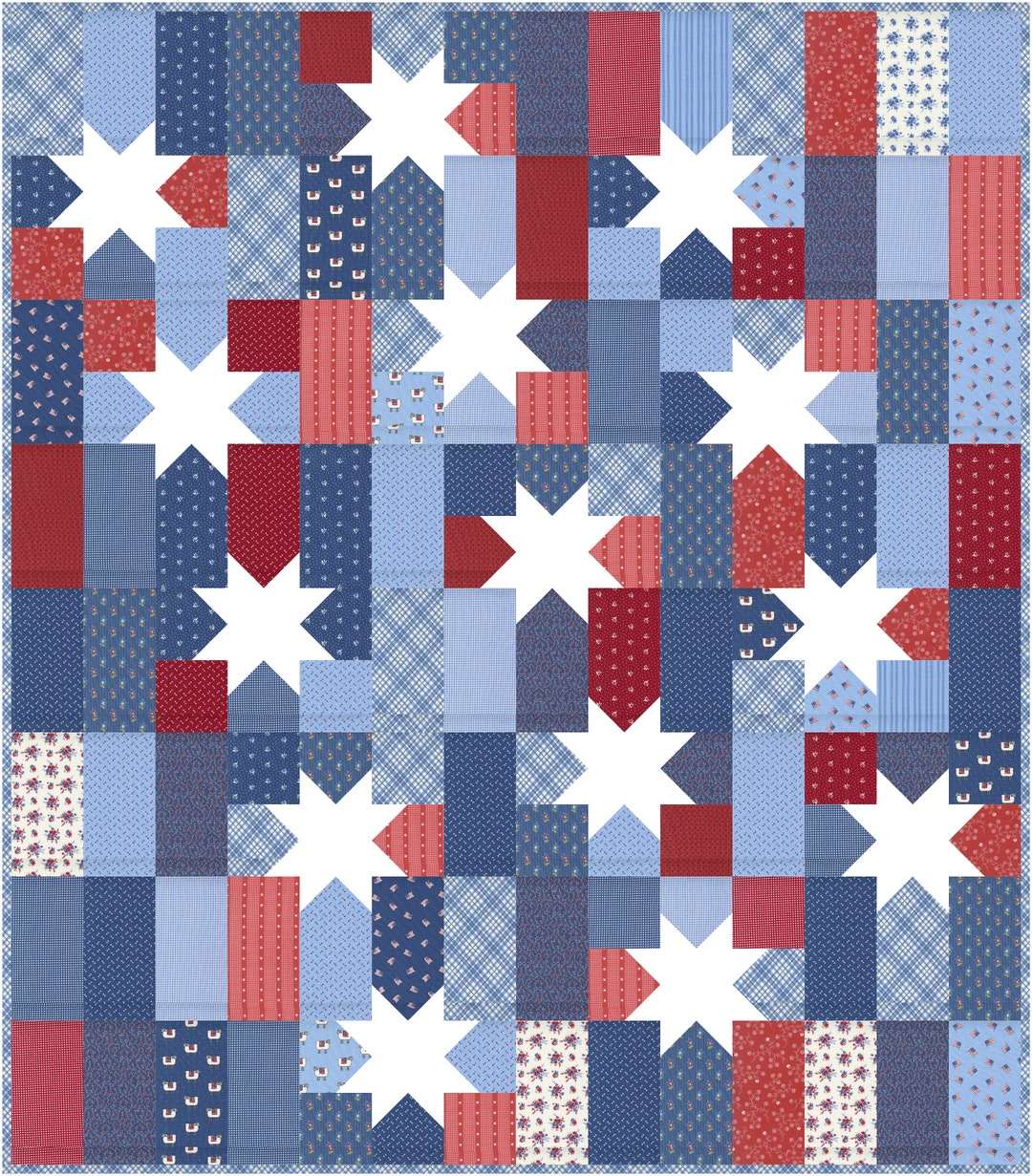 FREEDOM SQUARES Moda Quilt Kit Bunny Hill by Pastry Shop Quilts July ...