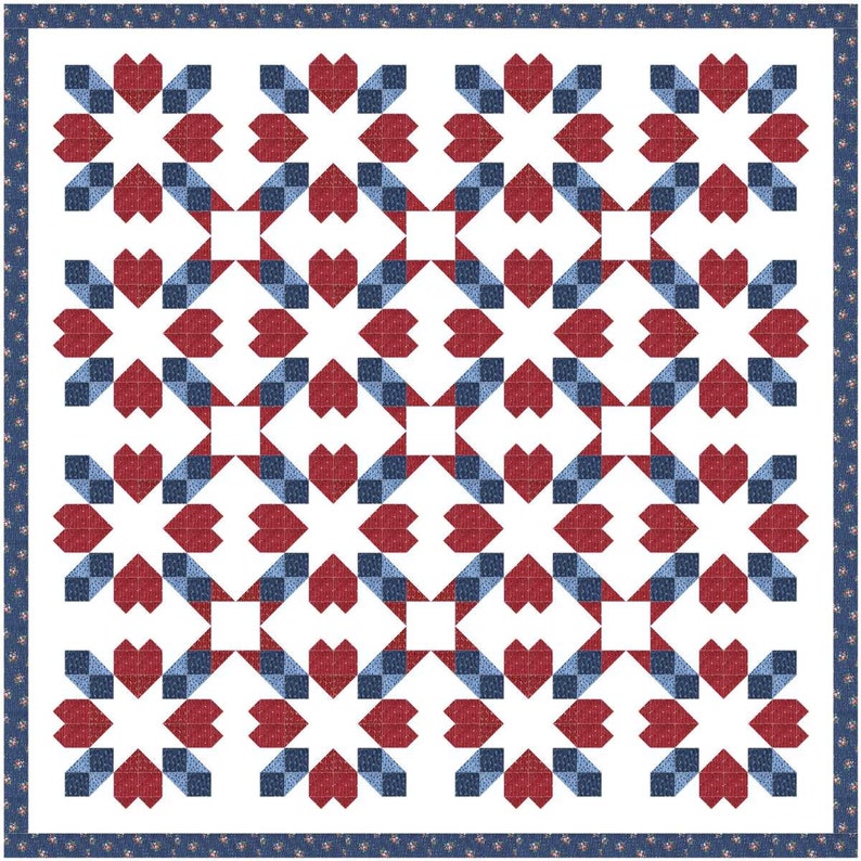 PATRIOTIC LOVE Moda Quilt Kit Minick & Simpson by Pastry Shop - Etsy