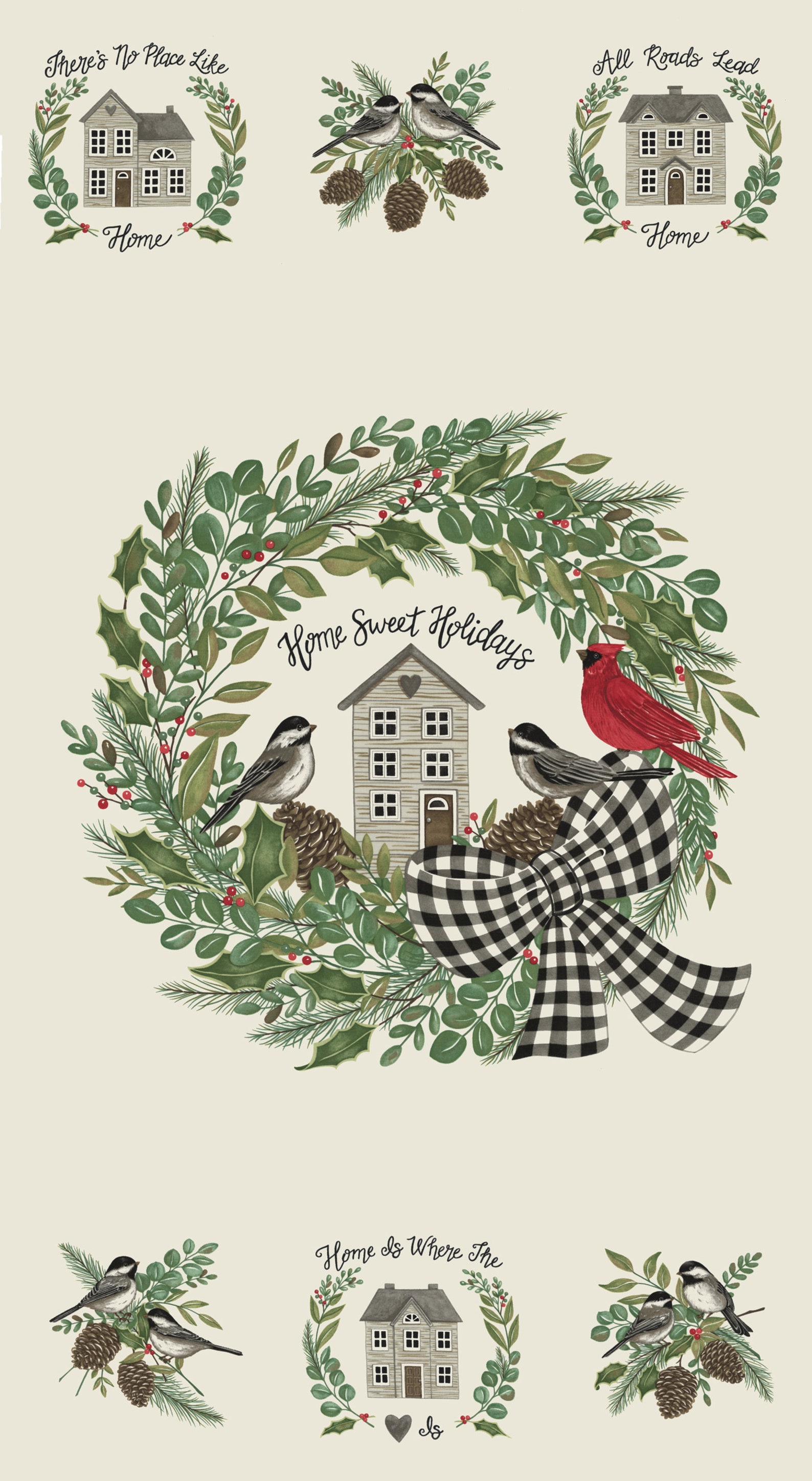 HOLIDAYS at HOME Moda Panel Christmas Quilt KIT Deb Strain Prints by ...