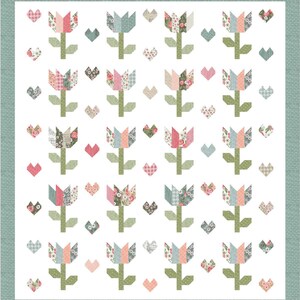 HEART BLOSSOMS Moda LOVE Note Charm Quilt Kit Lella Boutique by Pastry ...