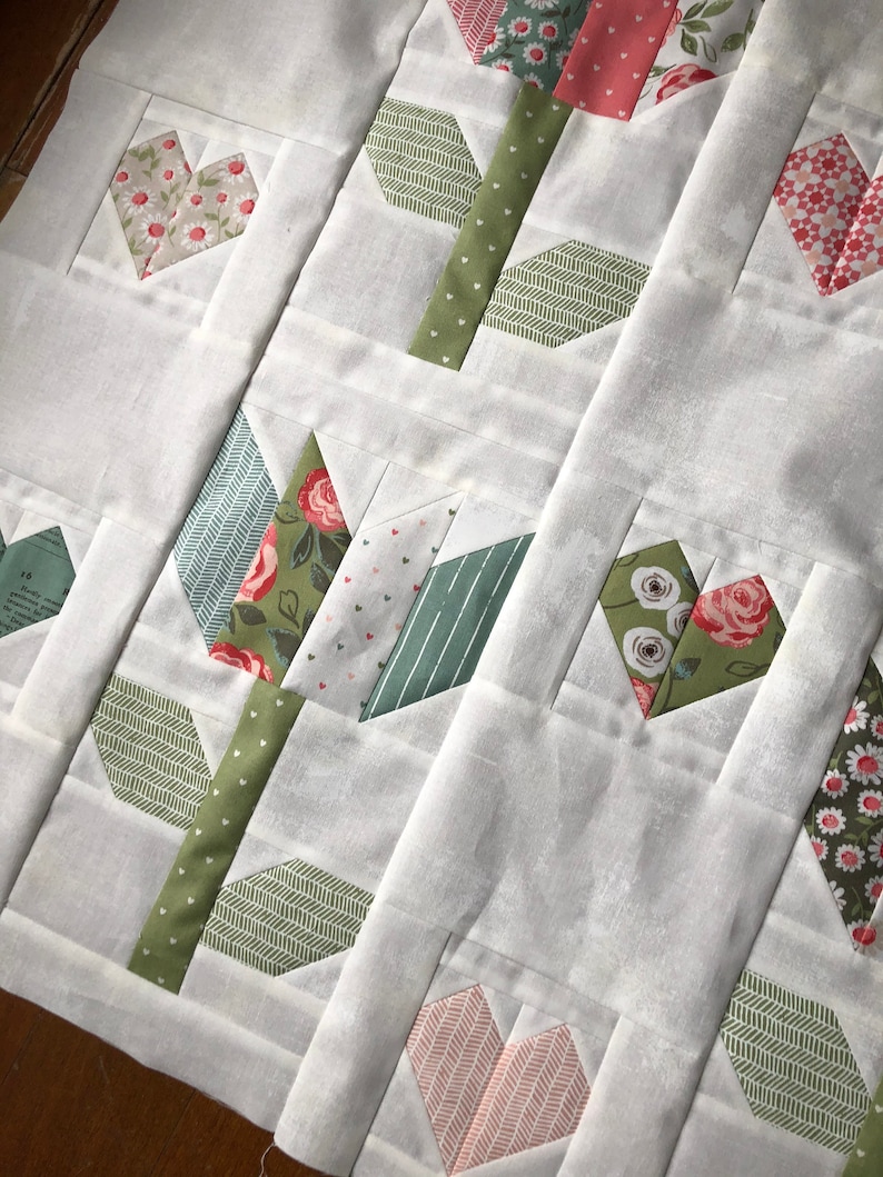 HEART BLOSSOMS Moda LOVE Note Charm Quilt Kit Lella Boutique - Etsy