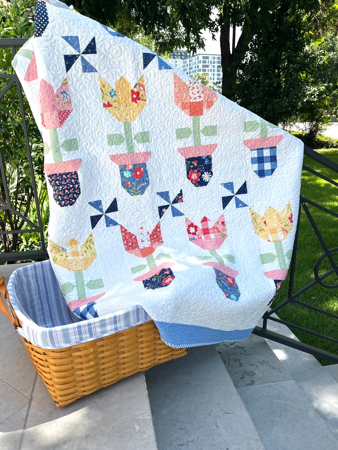 BLOOMING POTS Moda Quilt Kit Corey Yoder by Pastry Shop Quilts - Etsy