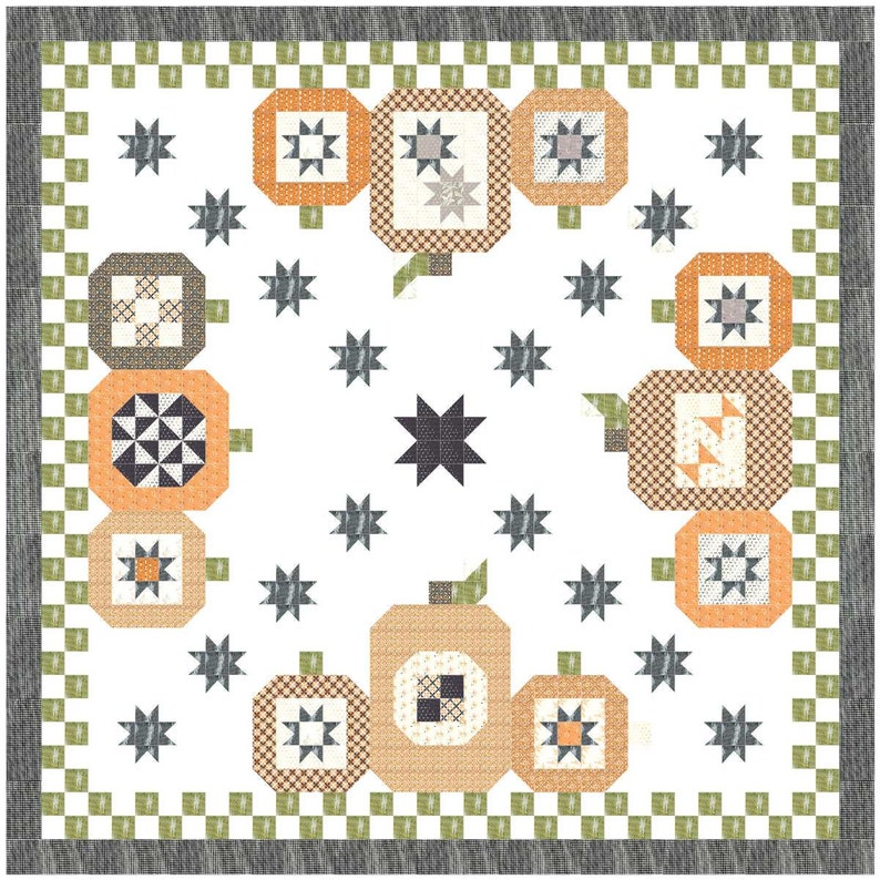 PUMPKIN SQUARE LANE Moda All Hallow's Eve Quilt Kit Fig Tree - Etsy