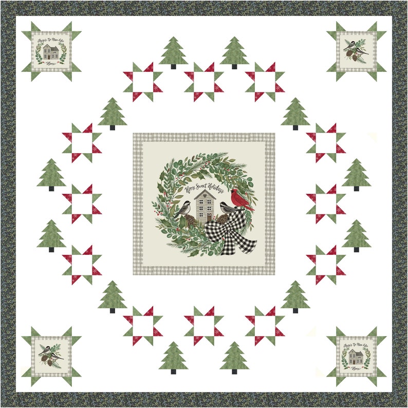 HOLIDAYS at HOME Moda Panel Christmas Quilt KIT Deb Strain - Etsy