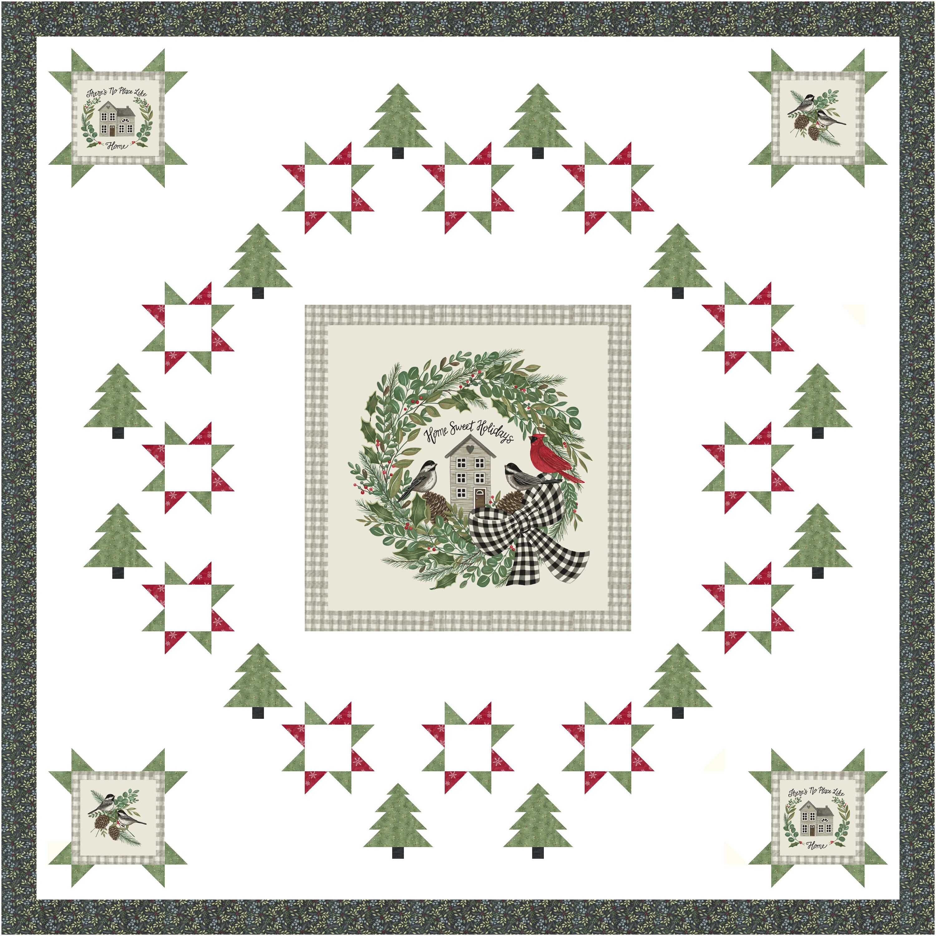 HOLIDAYS at HOME Moda Panel Christmas Quilt KIT Deb Strain - Etsy