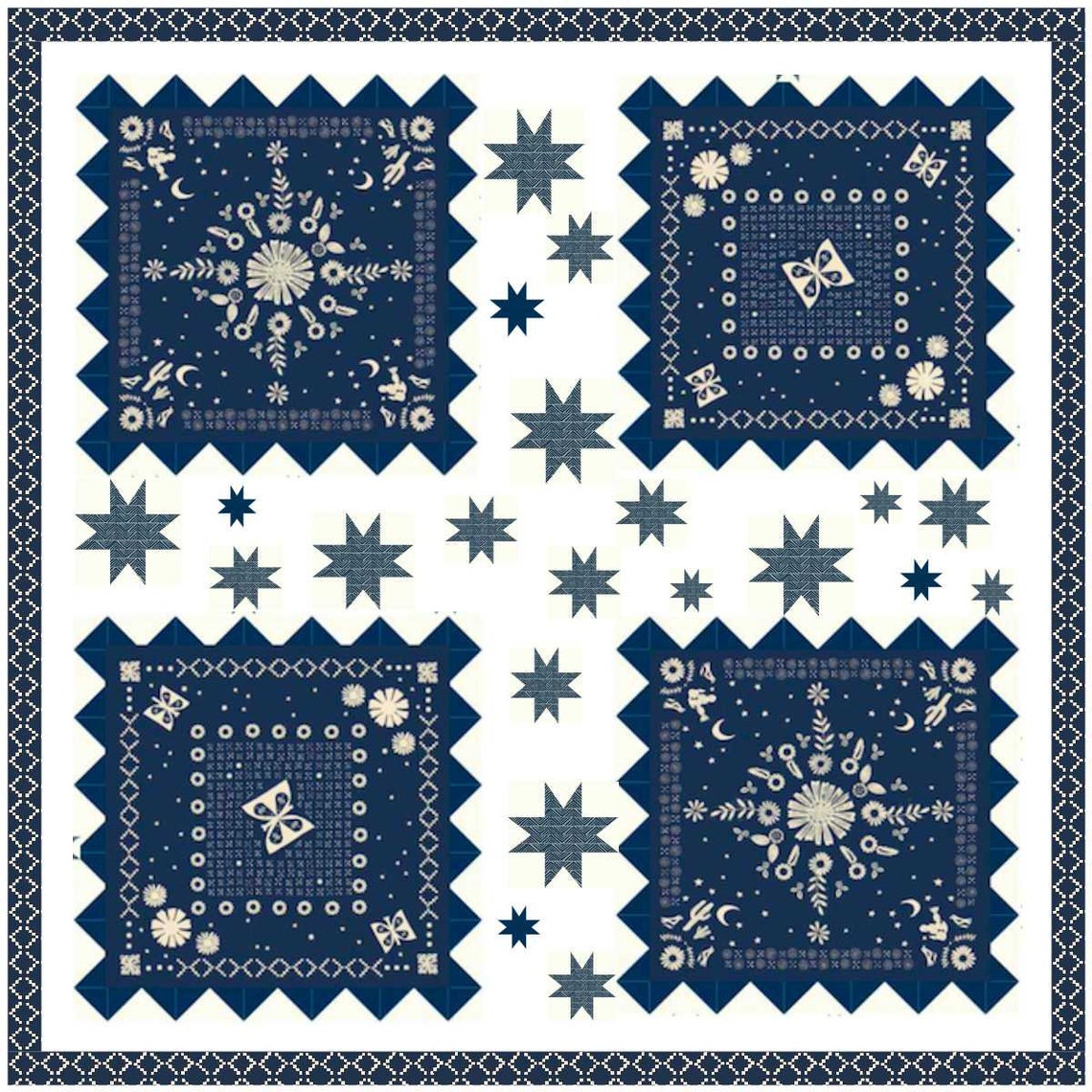 MOONLIT DREAMS Moda GoLDEN HoUR RuBY STAR Panel Quilt Kit | Etsy