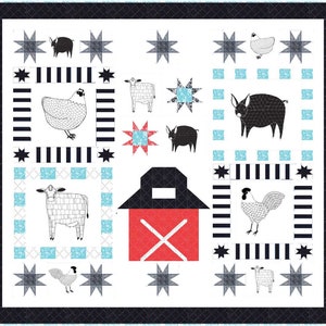 ON the FARM Quilt Kit Featuring Moda Farm Charm & Farm Fresh Prints by ...