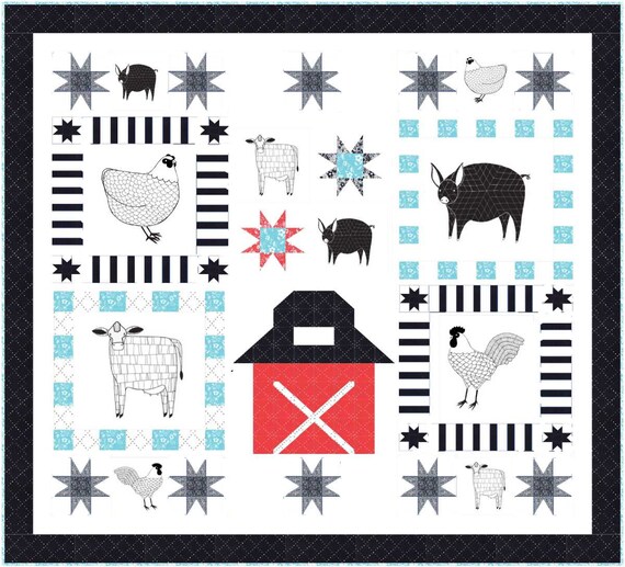 ON the FARM Quilt Kit Featuring Moda Farm Charm & Farm Fresh - Etsy