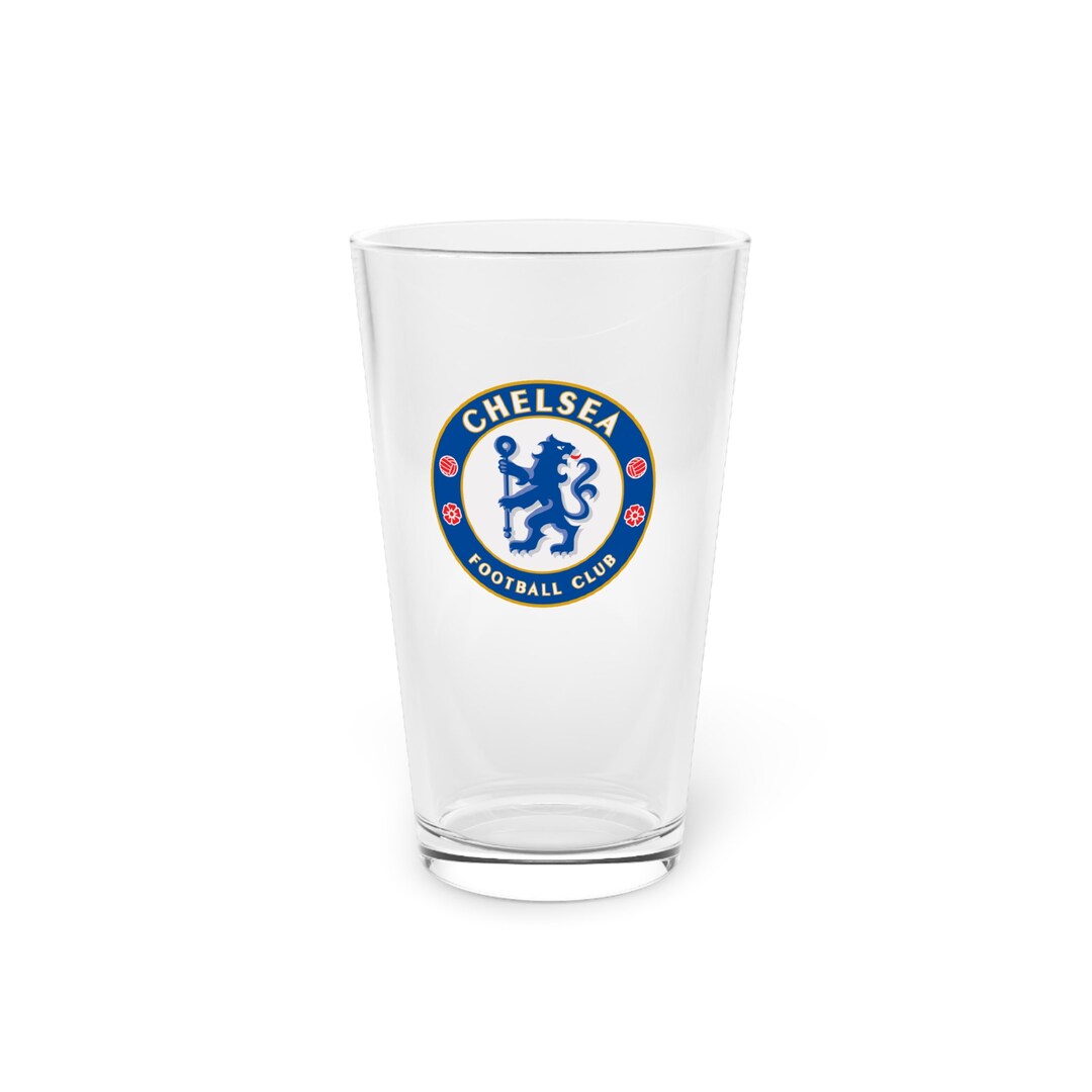 Chelsea FC Pint Glass, 16oz, Chelsea FC Fan Gift, Chelsea Fan Glass ...