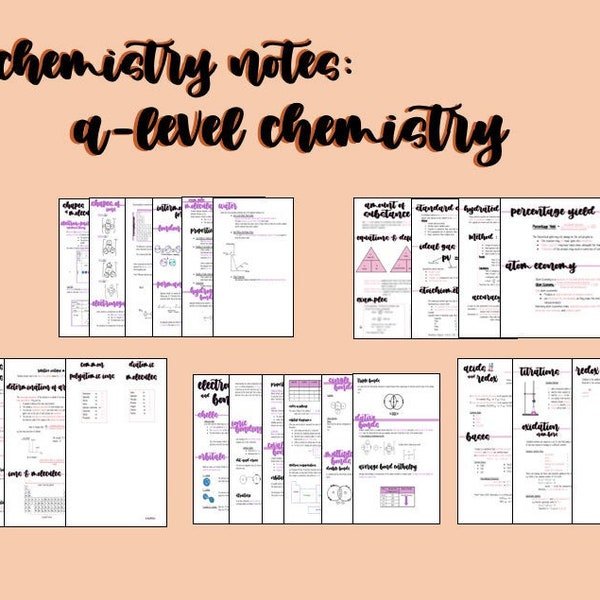 Aesthetic Chemistry Notes - Etsy