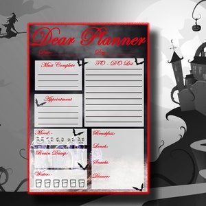 Goth Planner Printable Daily Planner Everyday Planner Day | Etsy